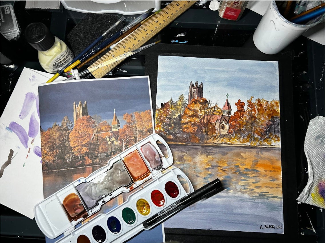 Wellesley Color Watercolor Print - Etsy