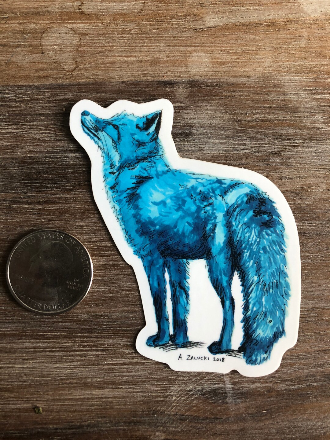 Blue Wolf Sticker - Etsy