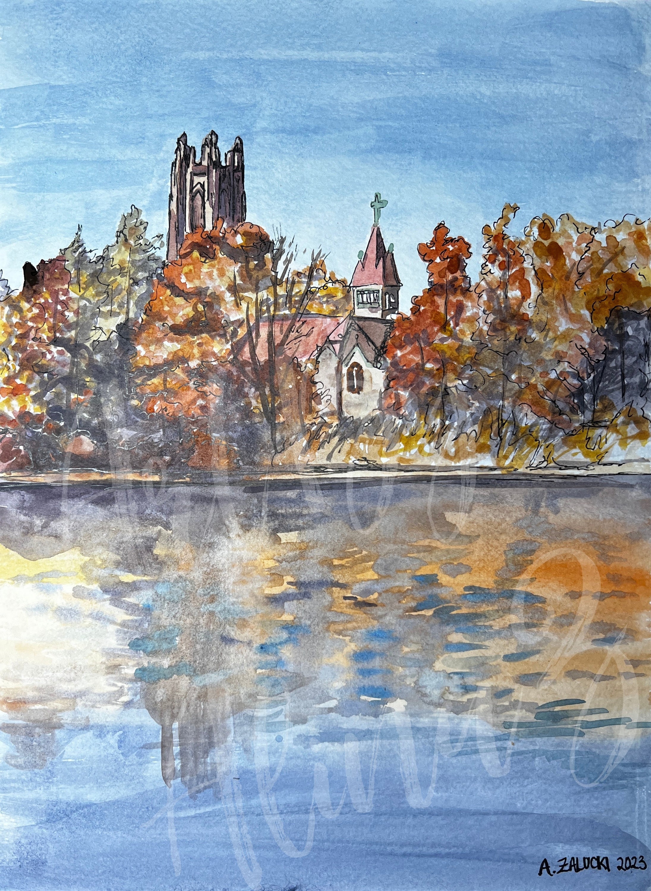 Wellesley Color Watercolor Print - Etsy