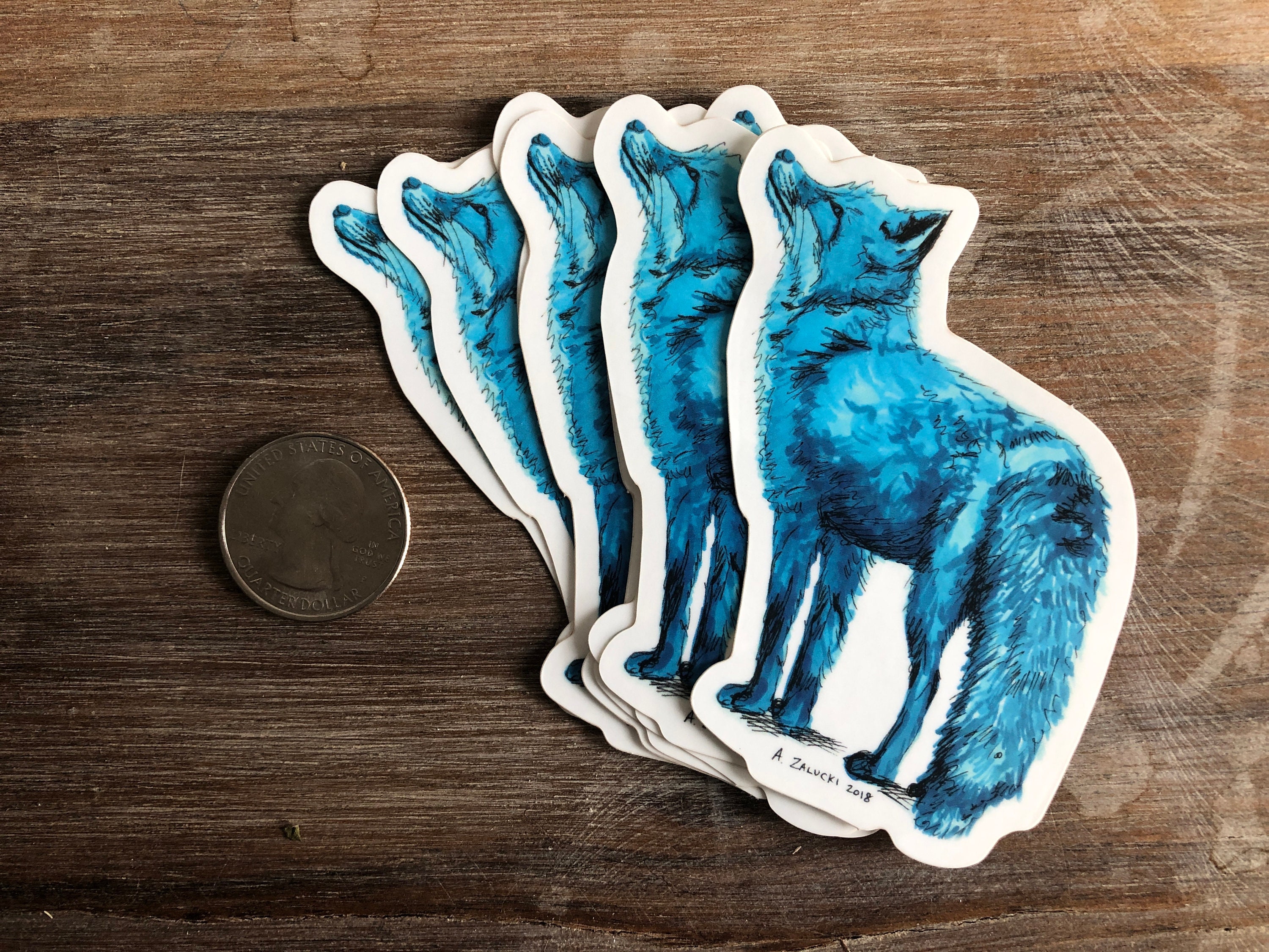 Blue Wolf Sticker - Etsy