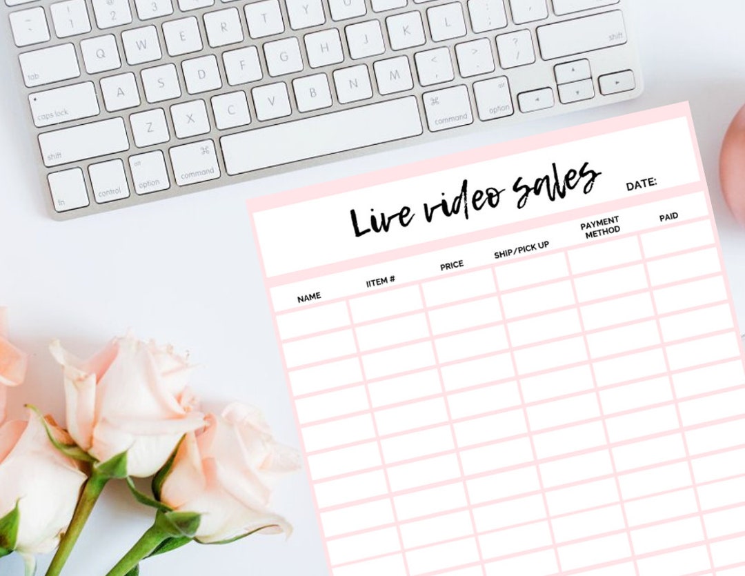 Live Video Sales Sheet / Facebook Live Sales / Live Sale Orders / Girl ...