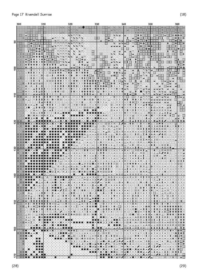 PDF " Rivendell Sunrise" + BONUS Chart Cross Stitch Pattern DMC ...