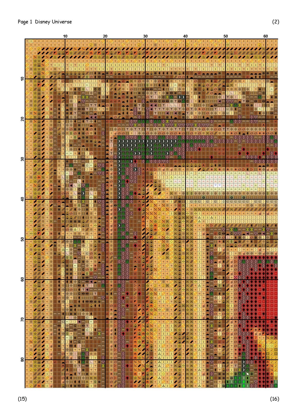 PDF Cross Stitch Pattern DMC 128 Solid Colors, 820w X 619h Stitches ...