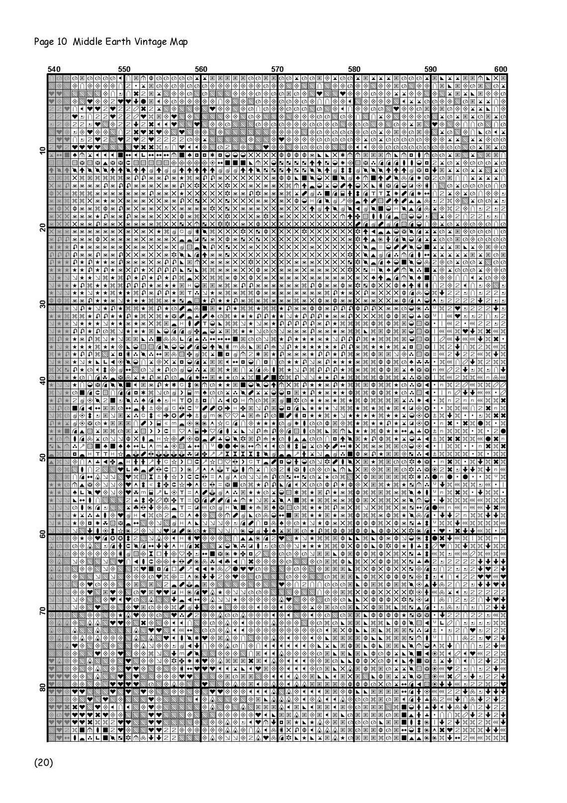 PDF "middle Earth Vintage Map" DMC Cross Stitch Pattern, Instant ...
