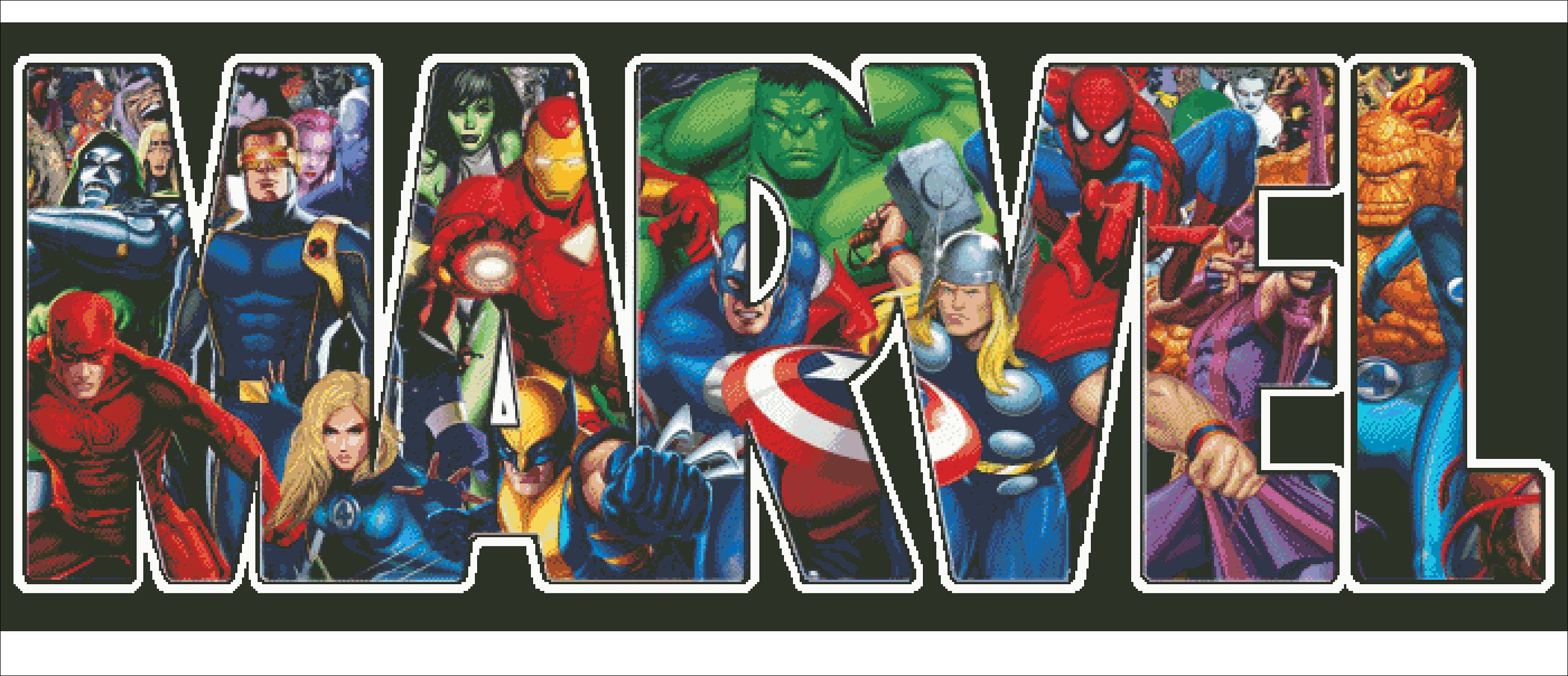 PDF marvel Heroes Cross Stitch Pattern Instant Download, Pattern Keeper ...
