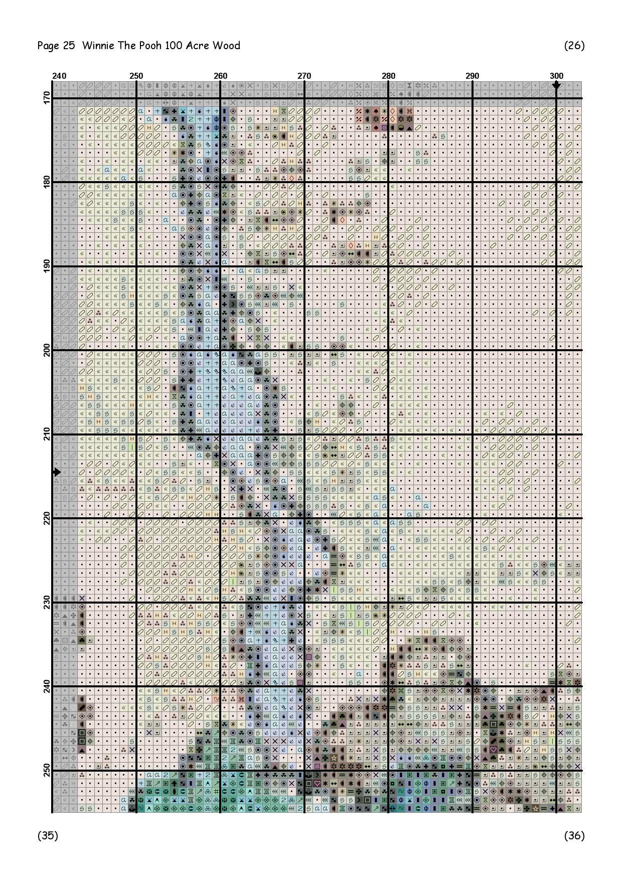 PDF "100 Acre Wood Map" Cross Stitch Pattern DMC, Pattern Keeper ...