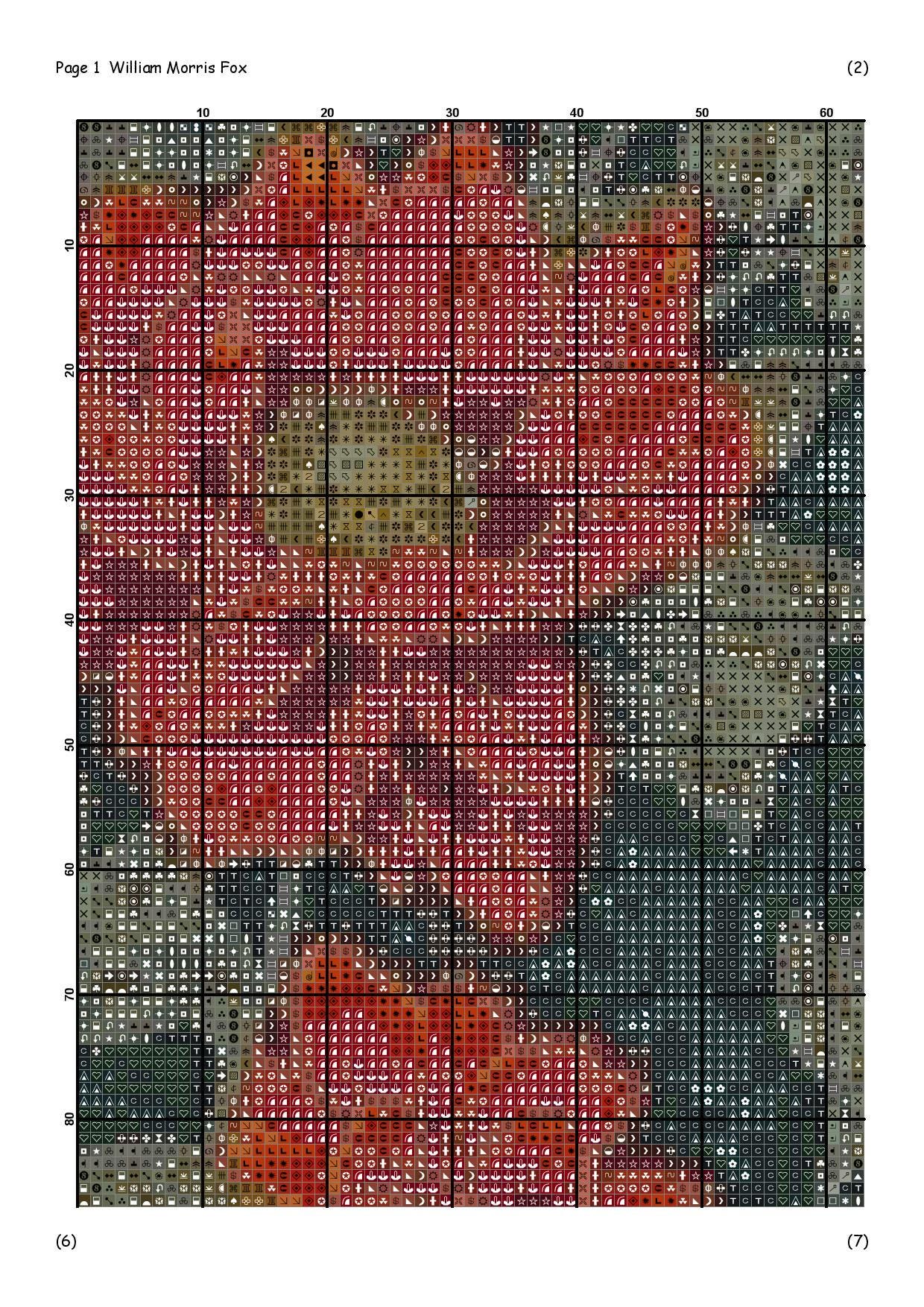 William Morris "fox" PDF Cross Stitch Pattern DMC Pattern Keeper ...