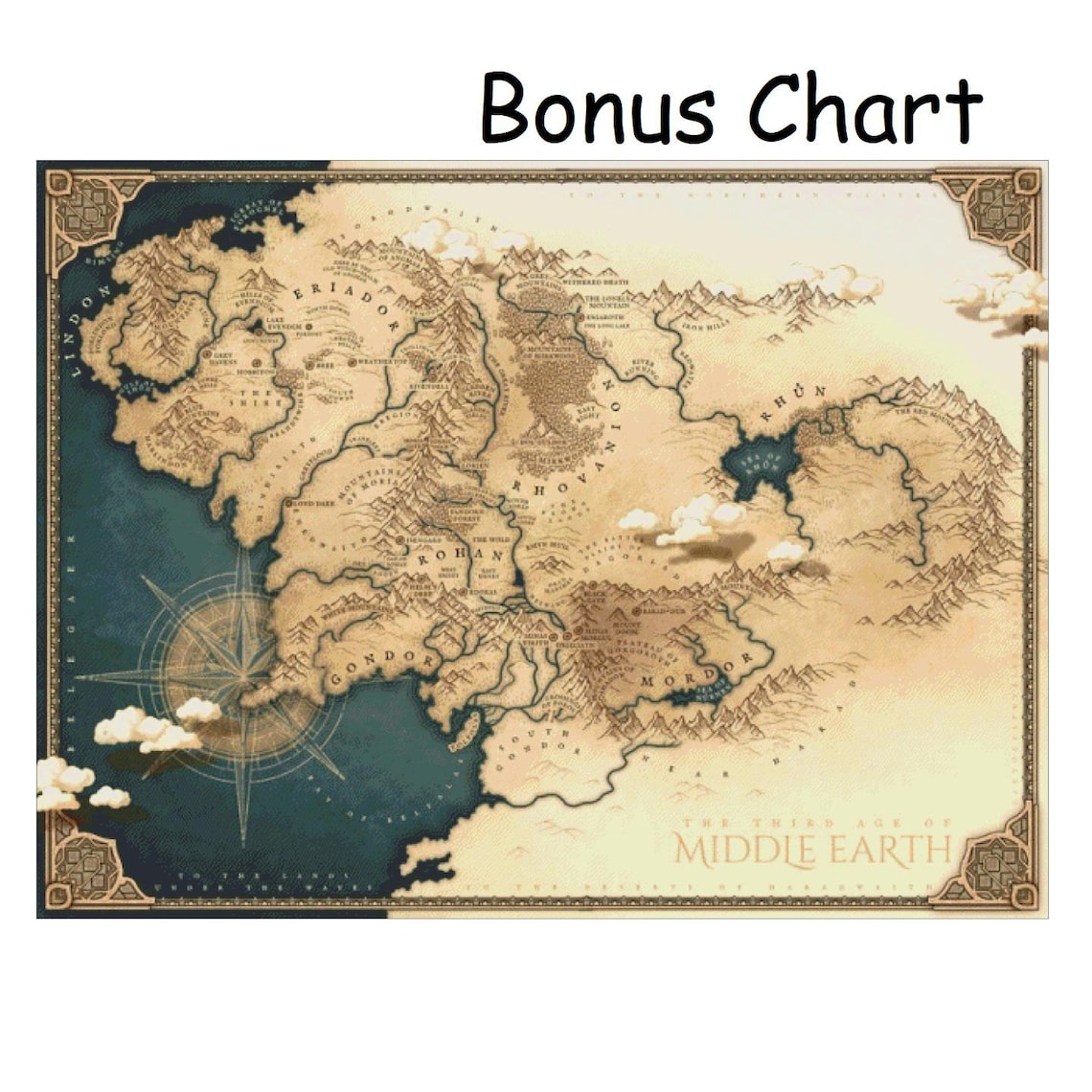 PDF " Rivendell Sunrise" + BONUS Chart Cross Stitch Pattern DMC ...
