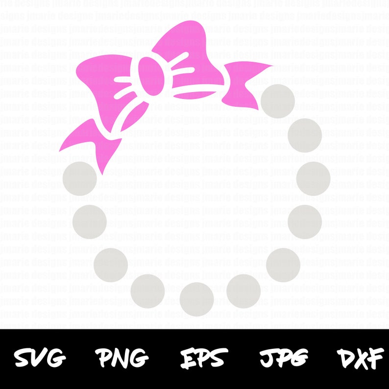 Pearl Bow Monogram SVG Bow Cut Files Circle Monogram - Etsy