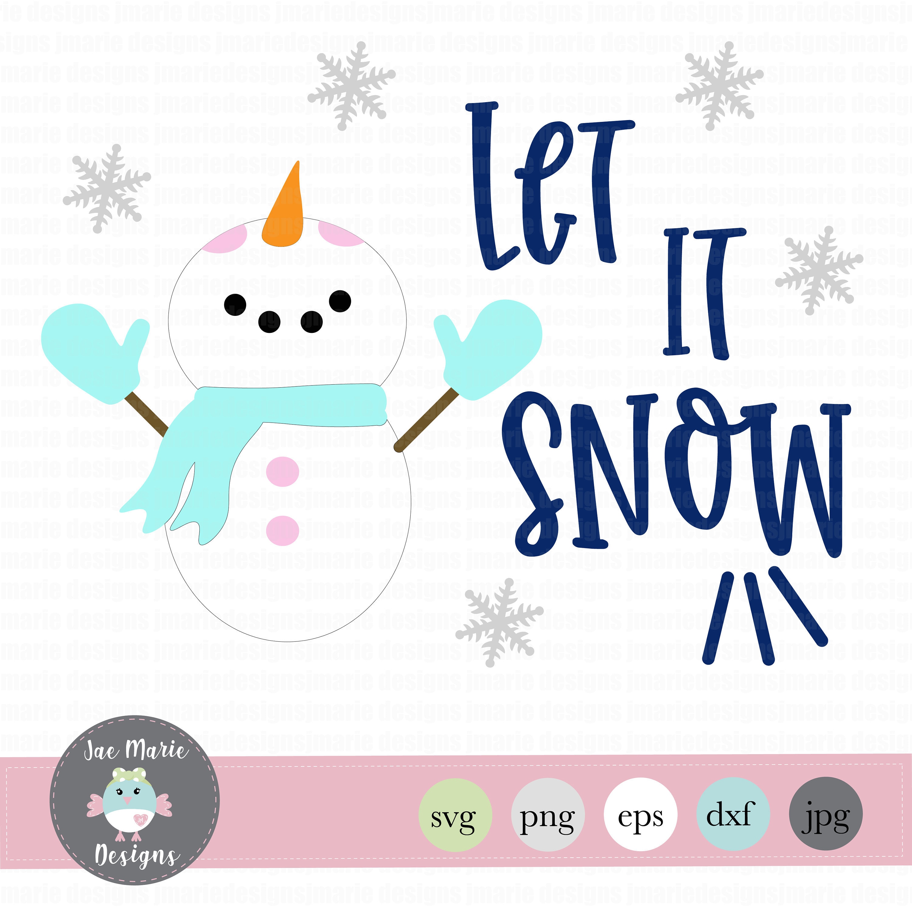 Let It Snow Svg Holiday Svg Snowman Svg Winter Svg - Etsy