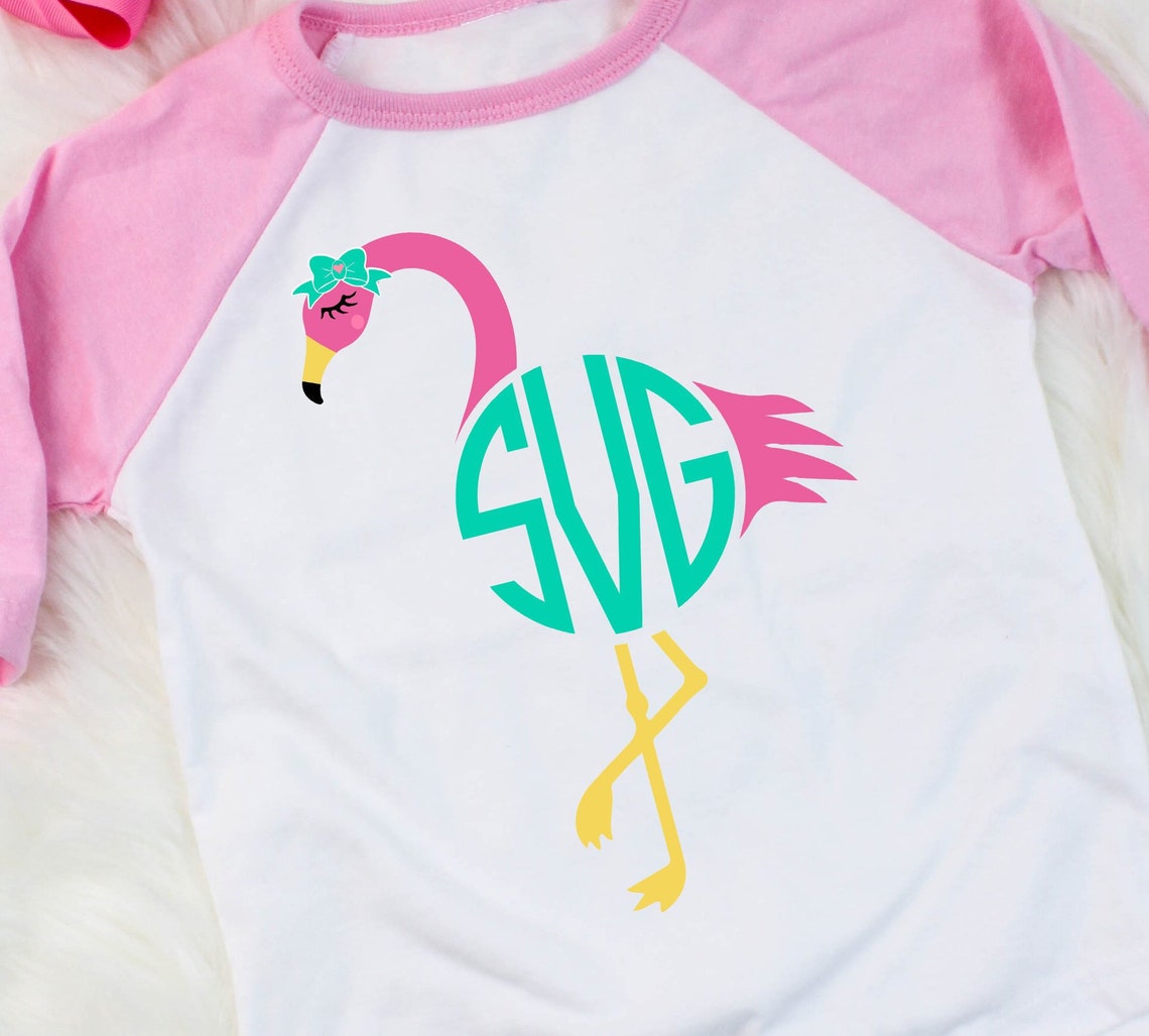 Flamingo Monogram Svg Kids Monogram Crazy Flamingo Lady - Etsy