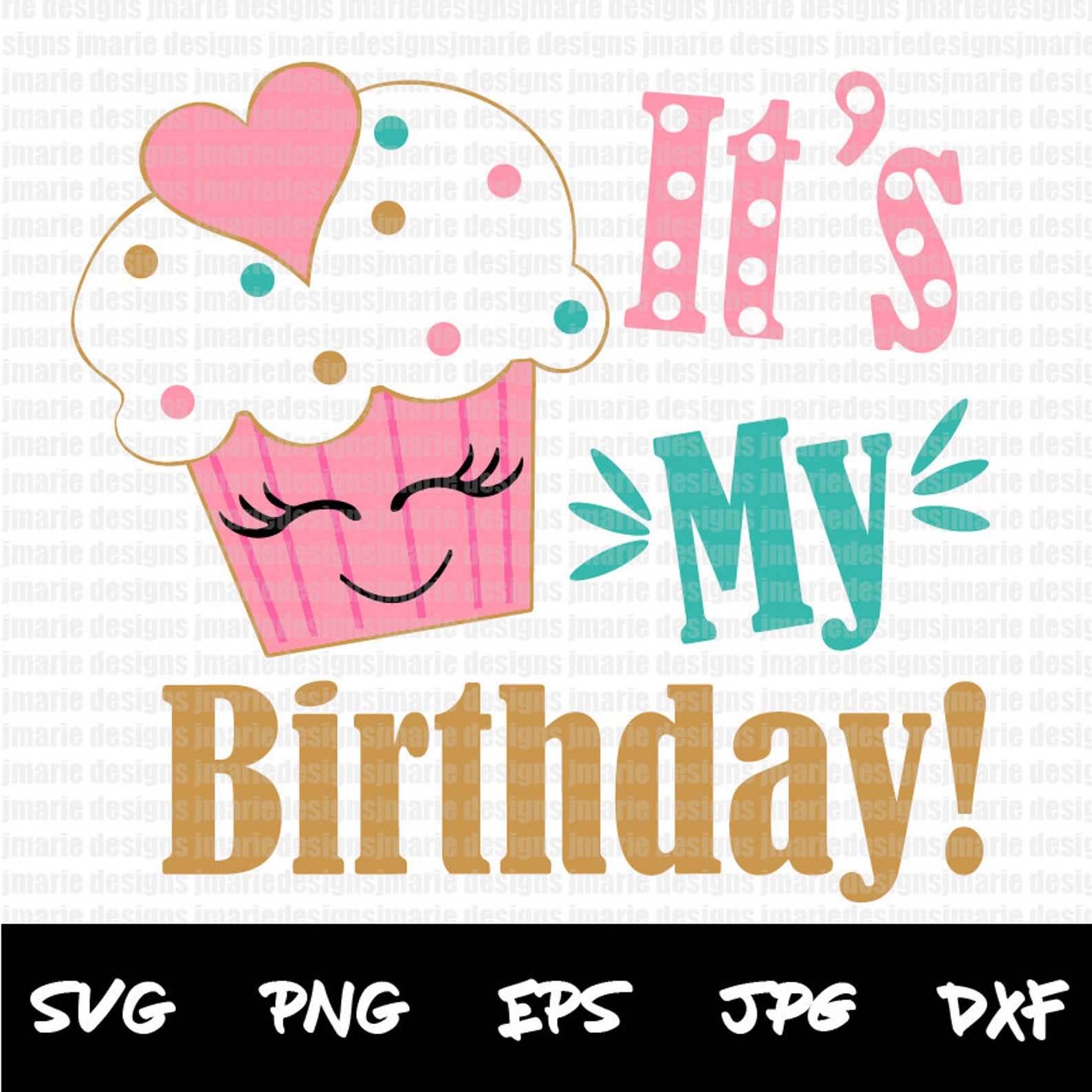 Girl Birthday svg Cupcake svg cupcake digital clipart cute | Etsy
