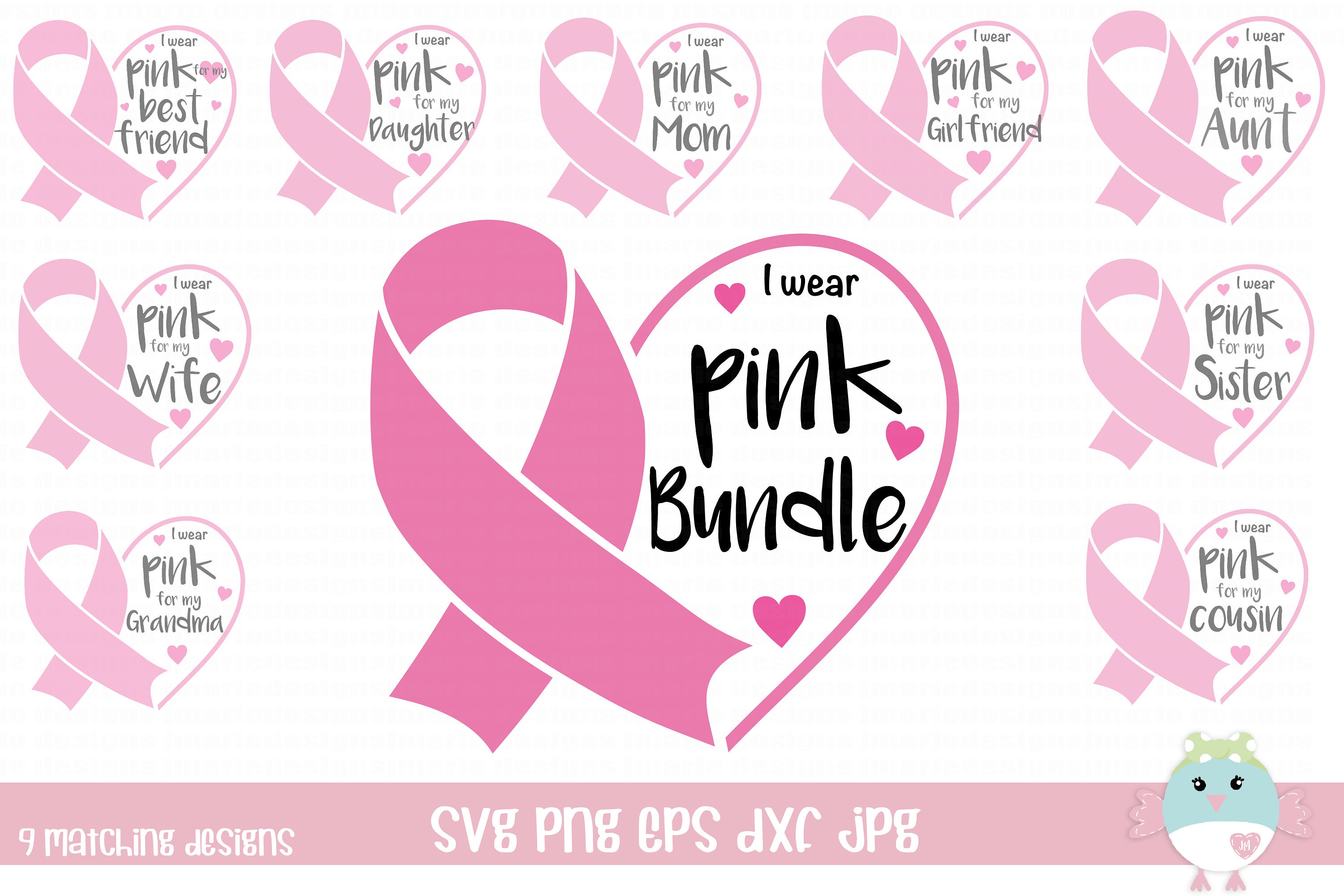 I Wear Pink Bundle Breast Cancer Awareness Bundle Cancer | Etsy