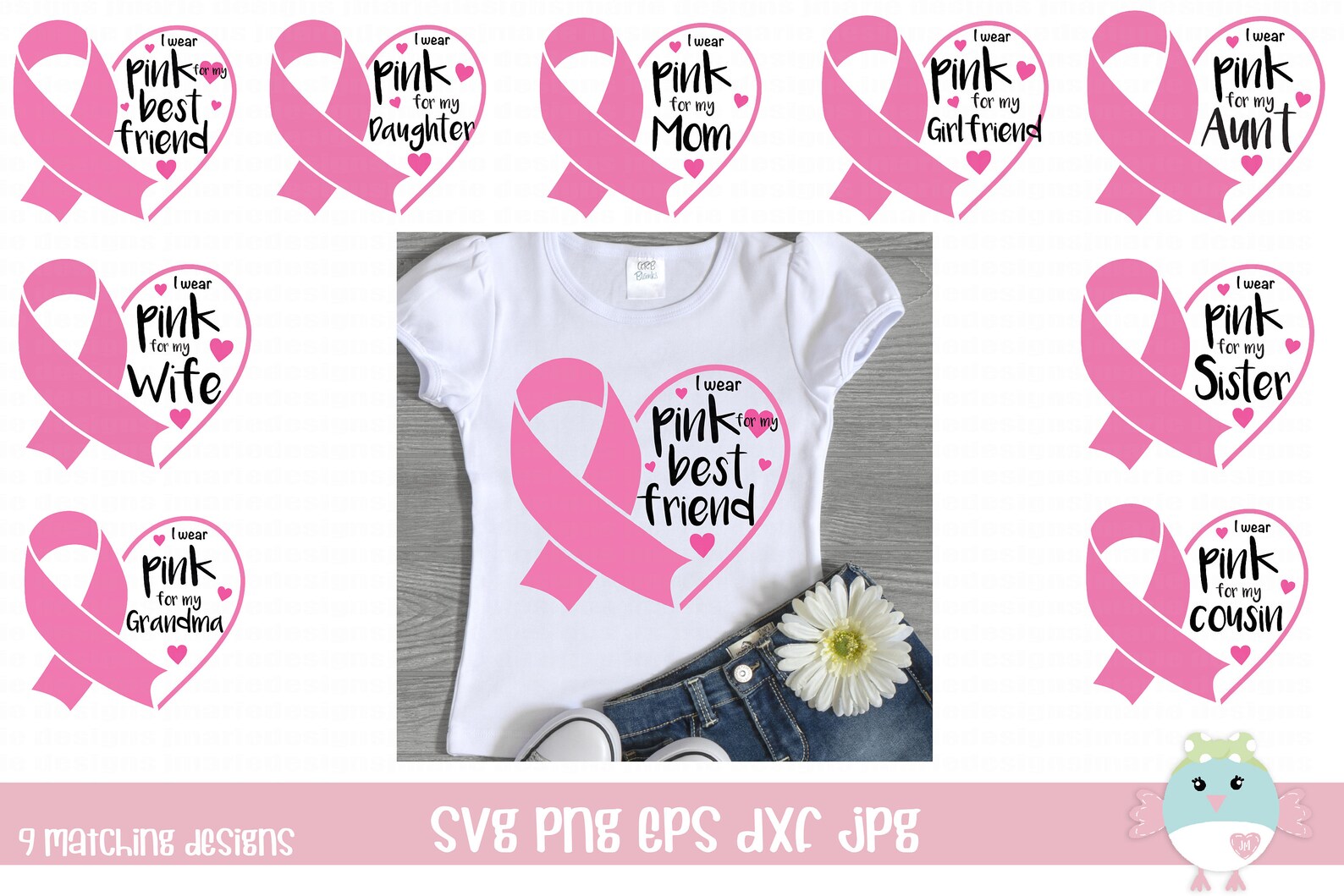 I Wear Pink Bundle Breast Cancer Awareness Bundle Cancer | Etsy