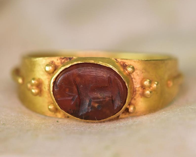 Ancient 20 - 22k Roman Communion Ring Circa 600 AD - Etsy