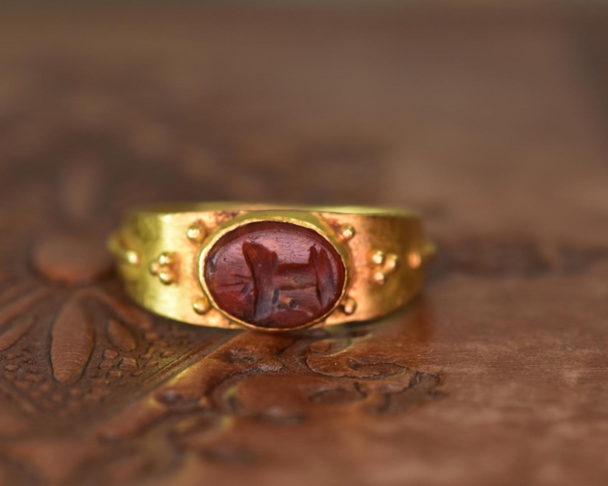Ancient 20 - 22k Roman Communion Ring Circa 600 AD - Etsy