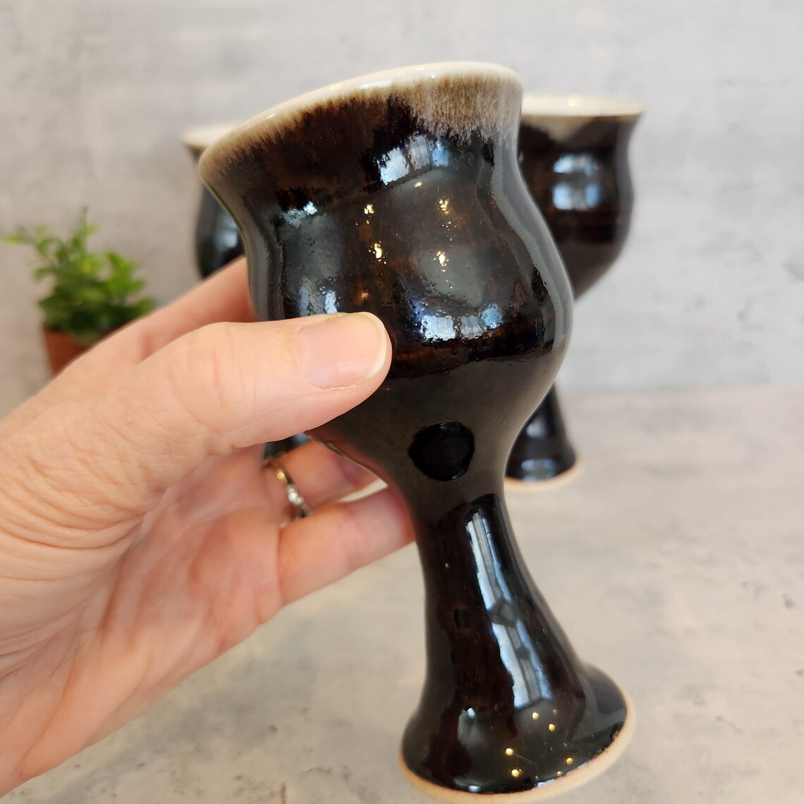 Set of Three Studio Pottery Goblets Signed by Artist Geele - Etsy