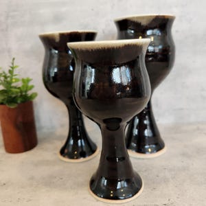 Set of Three Studio Pottery Goblets Signed by Artist Geele - Etsy