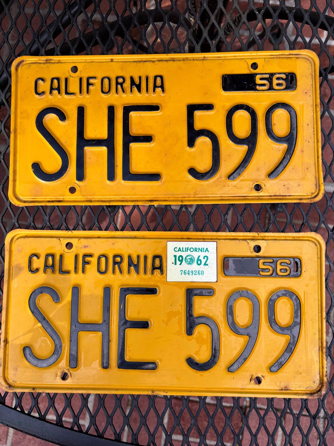 Vintage License Plate Pairs, Original 1950s, 1960s License Plates ...