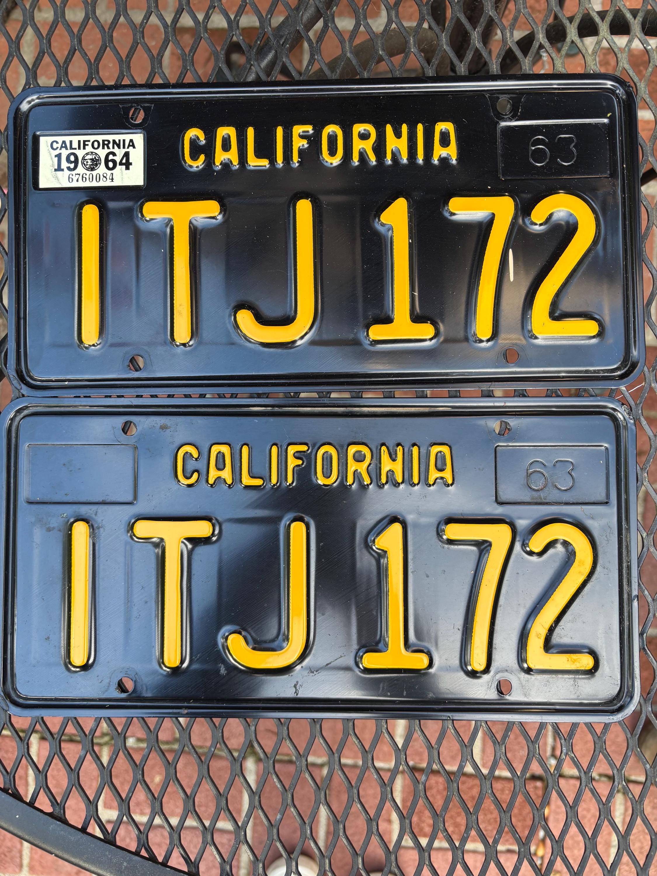 Vintage License Plate Pairs, Original 1950s, 1960s License Plates ...