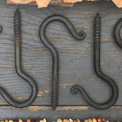 Set of 3 Hand Forged Twisted Wall Hook Colonial Hook - Etsy