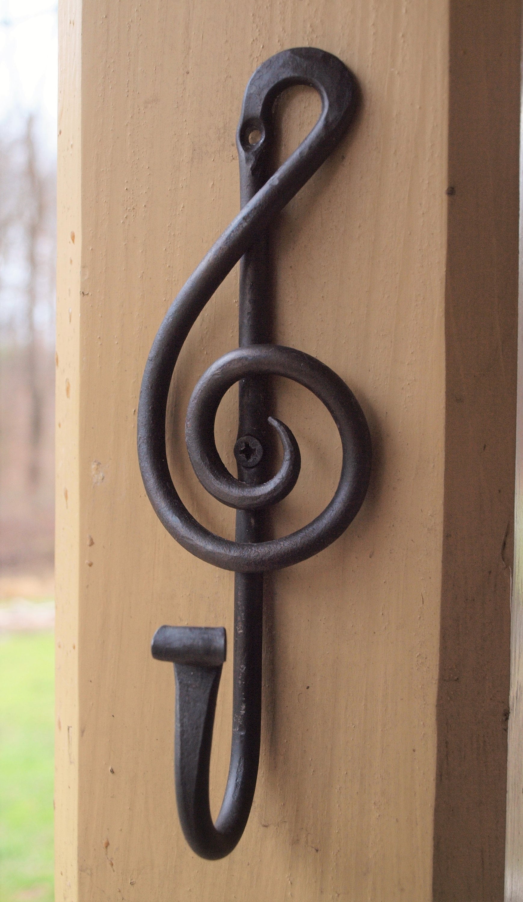 Hand Forged Treble Clef Wall Hook Blacksmith Made Treble - Etsy