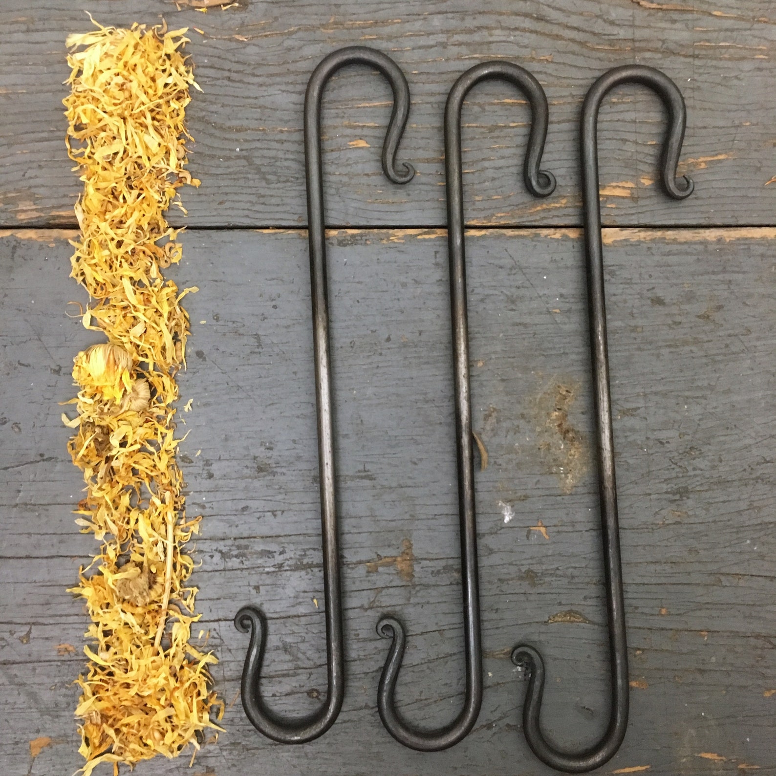 Set of 3 Hand Forged Blacksmith Made Decorative S-hooks Plant - Etsy