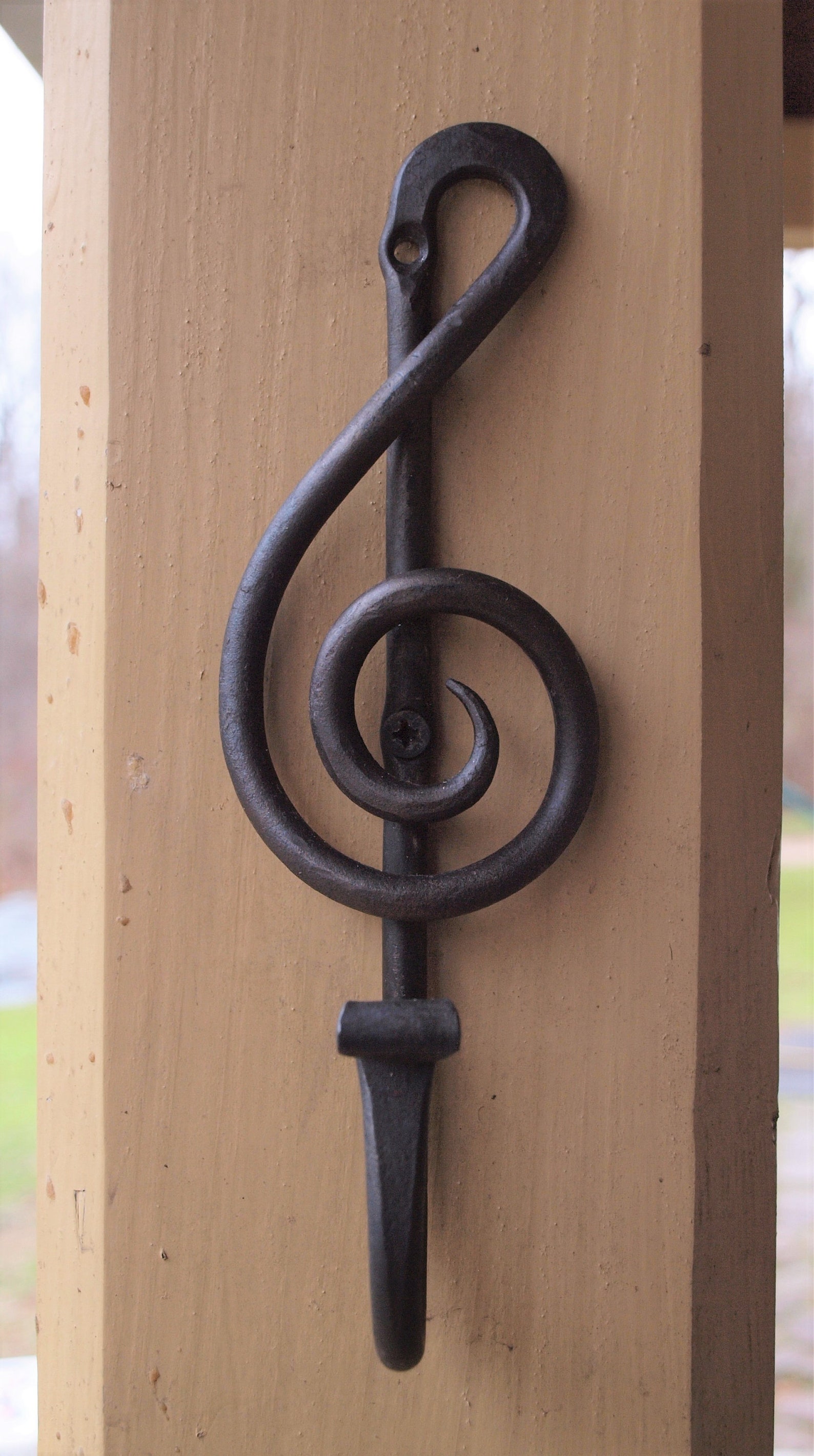 Hand Forged Treble Clef Wall Hook Blacksmith Made Treble - Etsy
