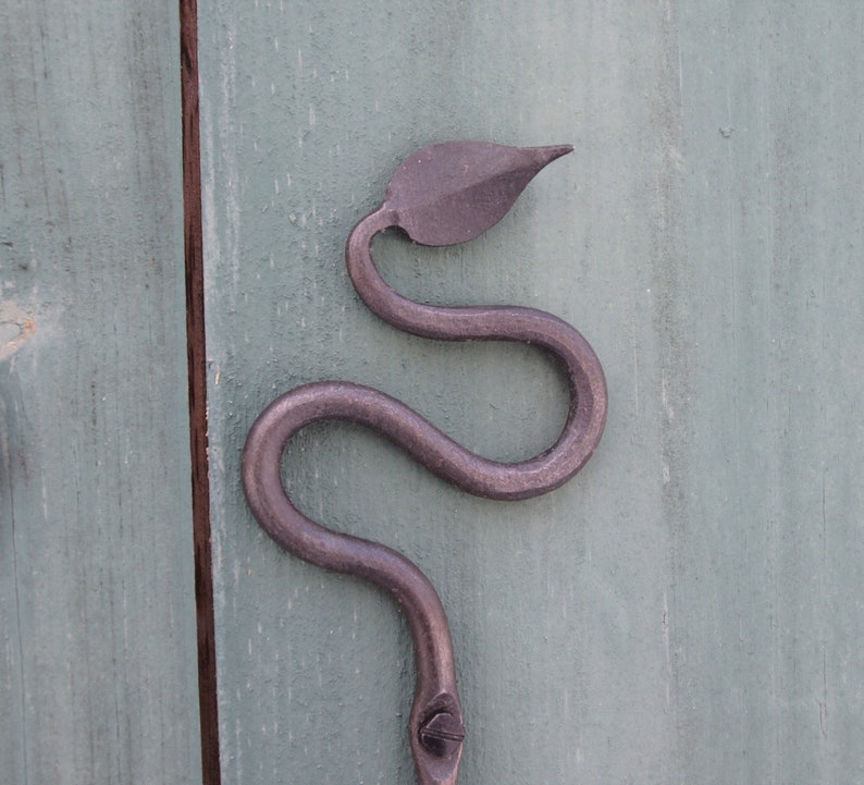 Leaf End Wall Hook With Leaf Finial, Blacksmith Made Leaf End Wall Hook ...