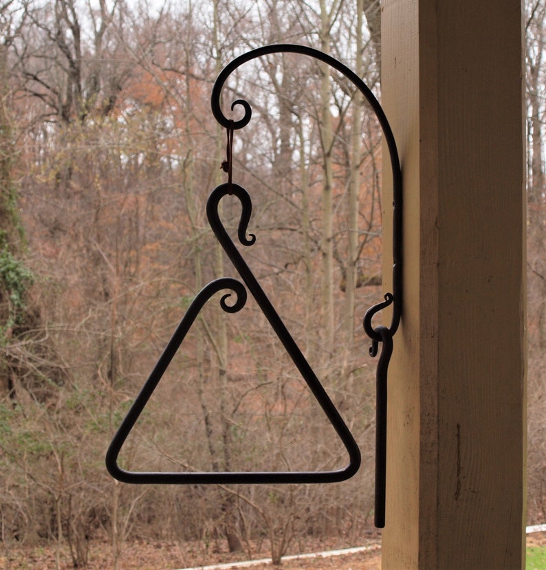 Hand Forged Dinner Bell Triangle, Dinner Bell, Triangle Gong, Triangle ...