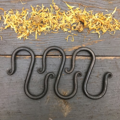 Set of 3 Hand Forged Blacksmith Made Decorative S-hooks Plant - Etsy