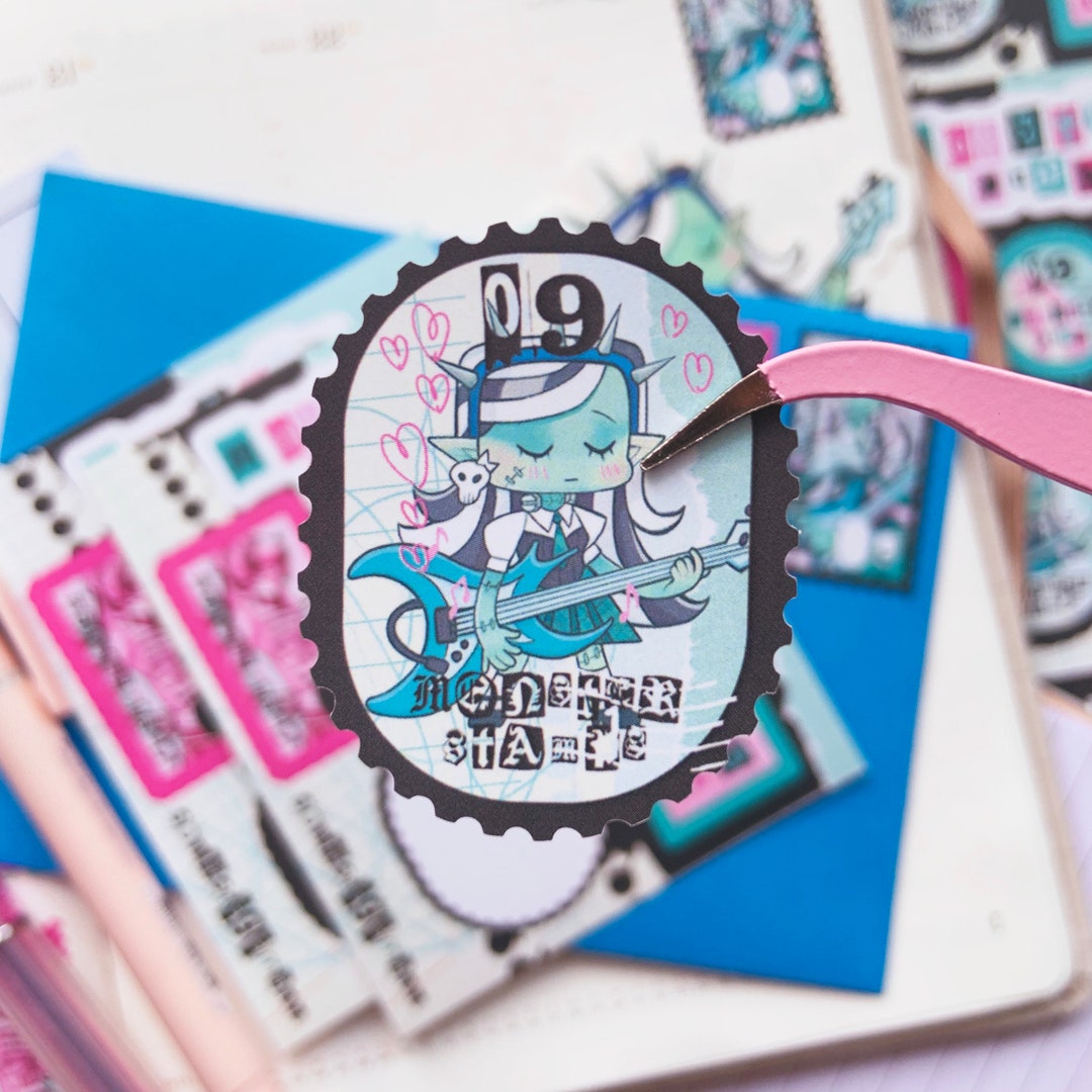 Monster Punk Stamp Stickers - Etsy