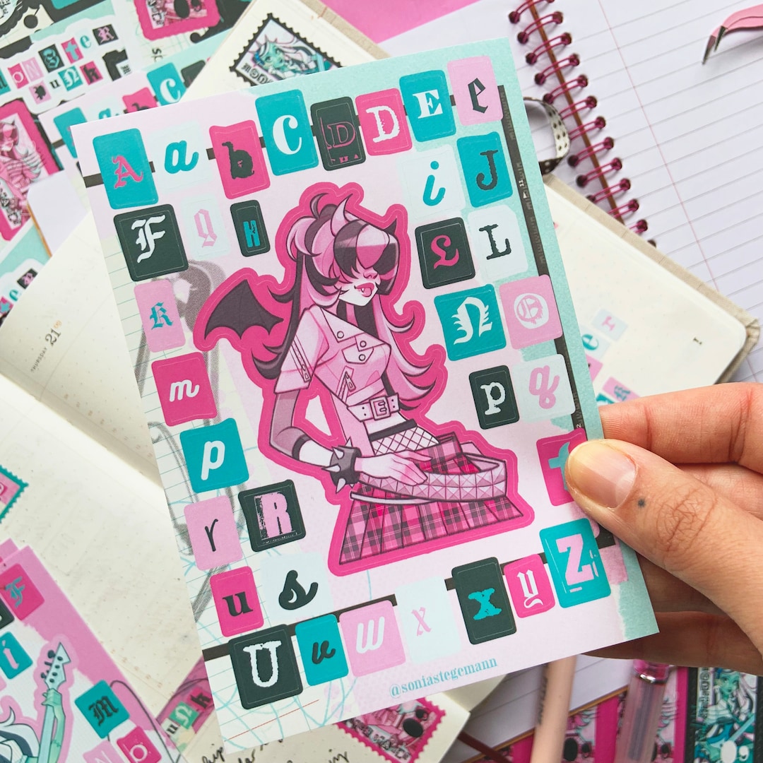 Monster Punk Letter Sticker Sheets - Etsy
