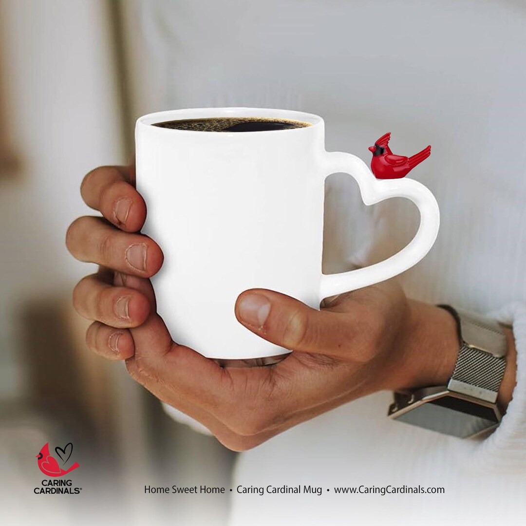 Memorial Mug, Red Cardinal on Heart-shaped Handle, Sympathy Gift - Etsy