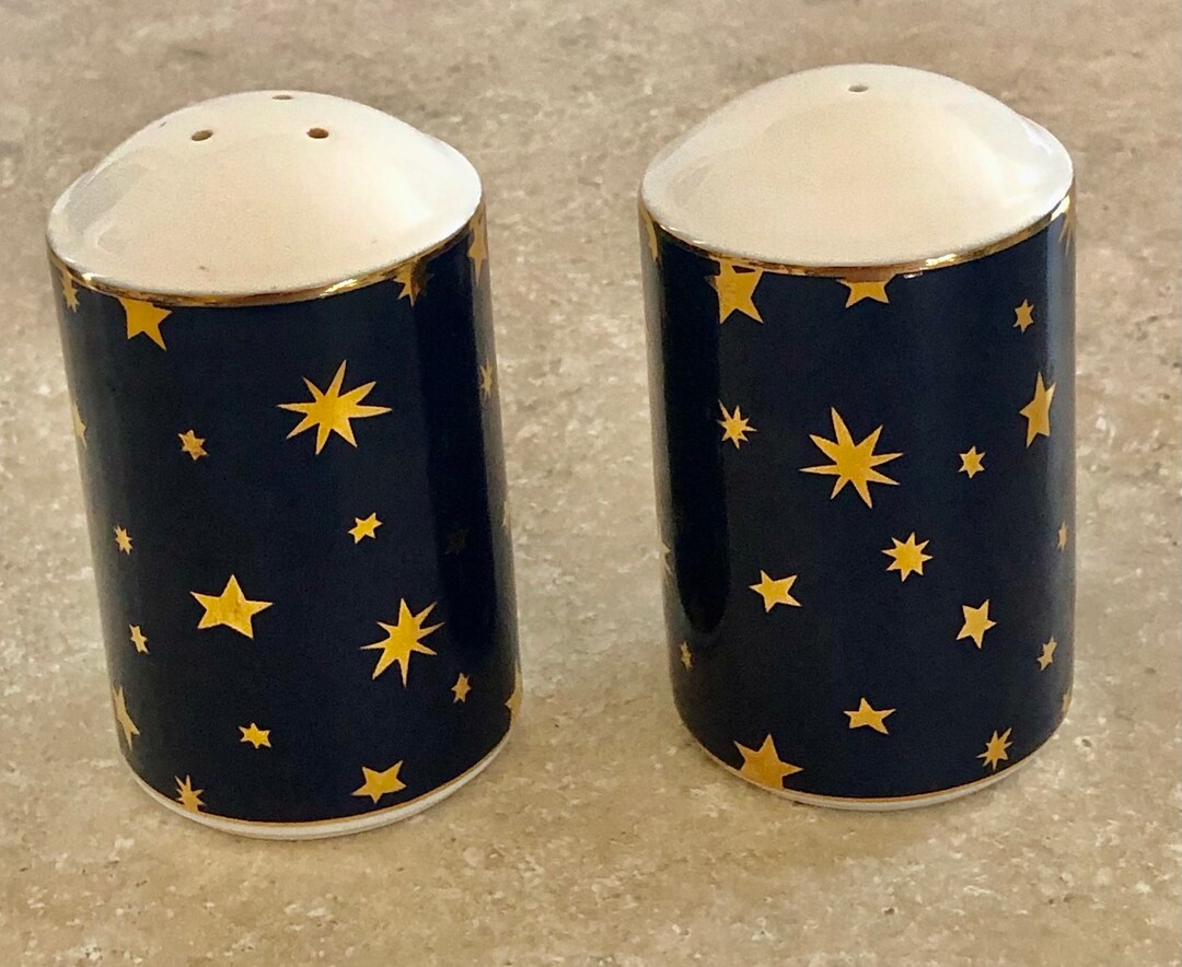 Galaxy Fine Porcelain by Sakura Salt and Pepper Shaker .blue Golden ...