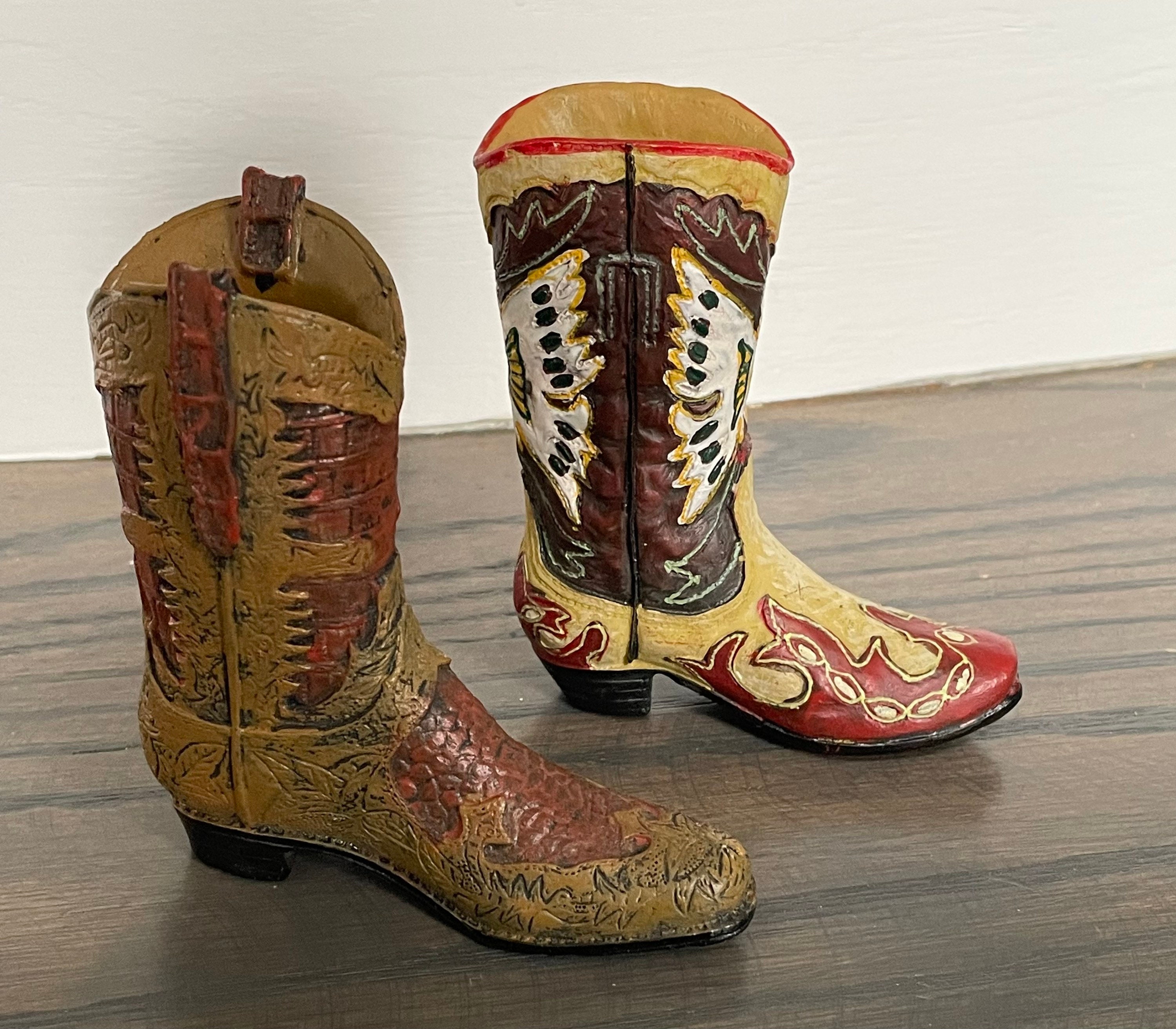 Mini Cowboy Boot Figurine Set of 2 Vintage - Etsy