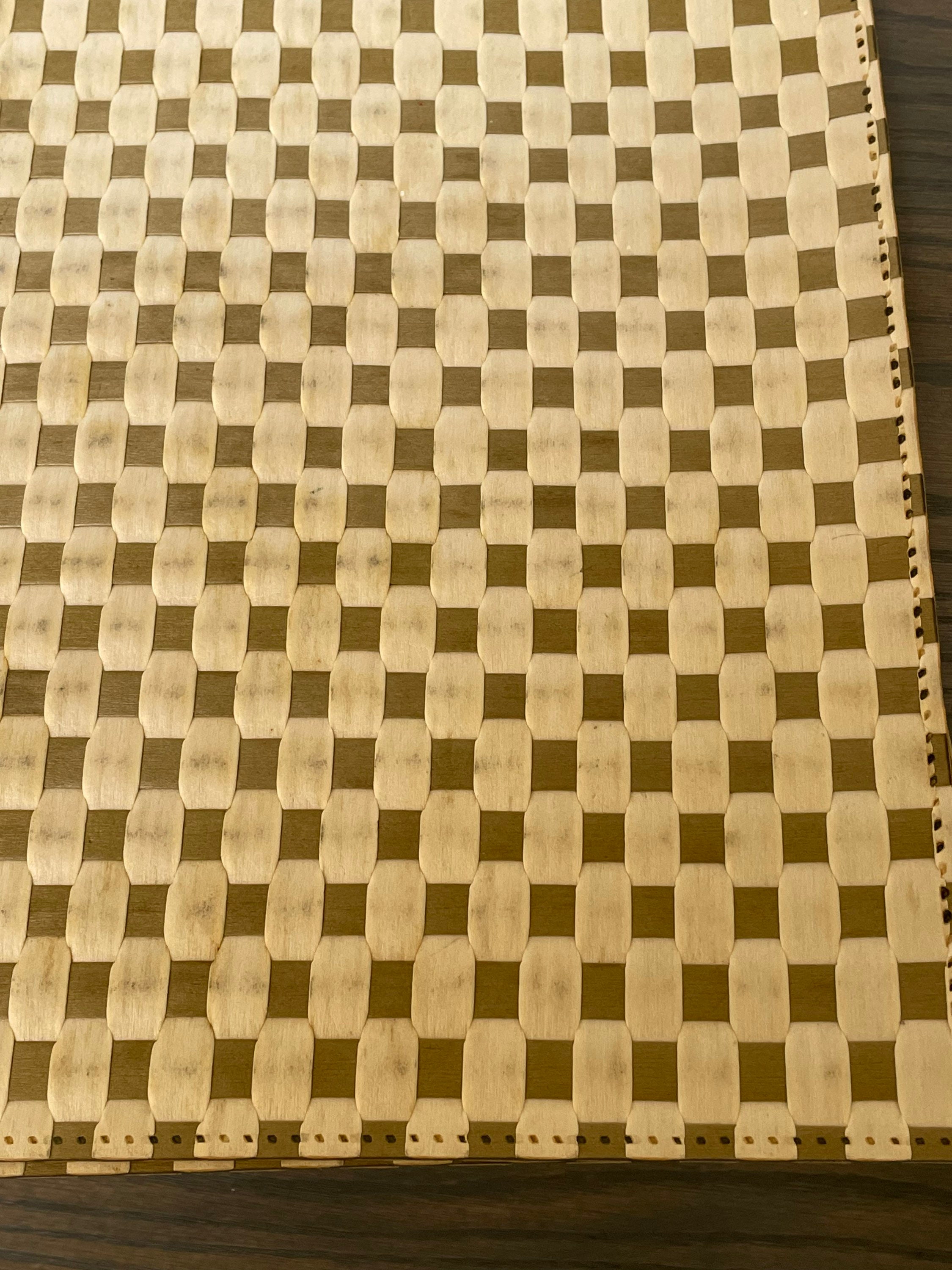 Vintage Ombre Paper Weaving Checker Brown Set of 6 Ecofriendly ...
