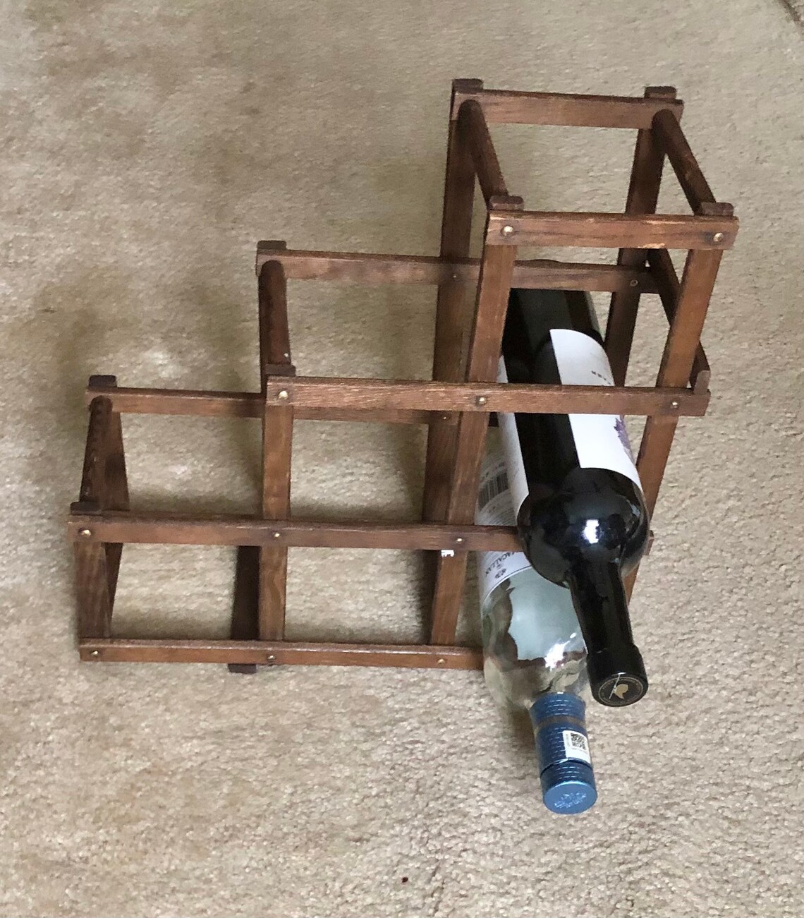 Vintage Wooden Red wine &Beer Rack Foldable 6 bottle Holder | Etsy