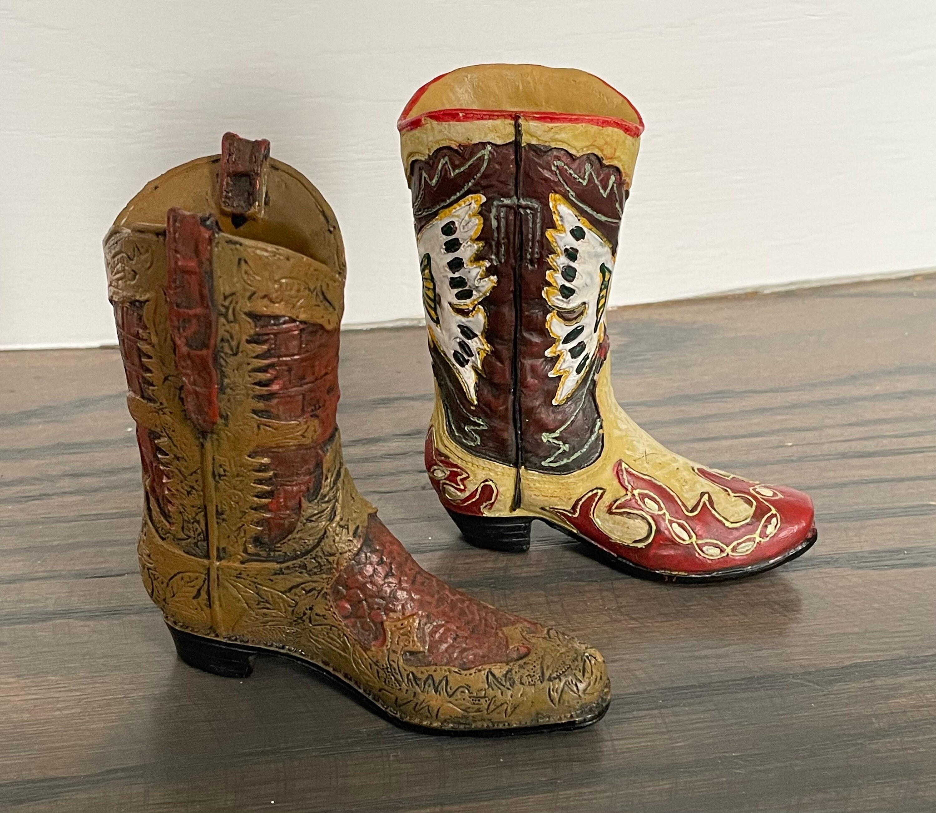 Mini Cowboy Boot Figurine Set of 2 Vintage - Etsy