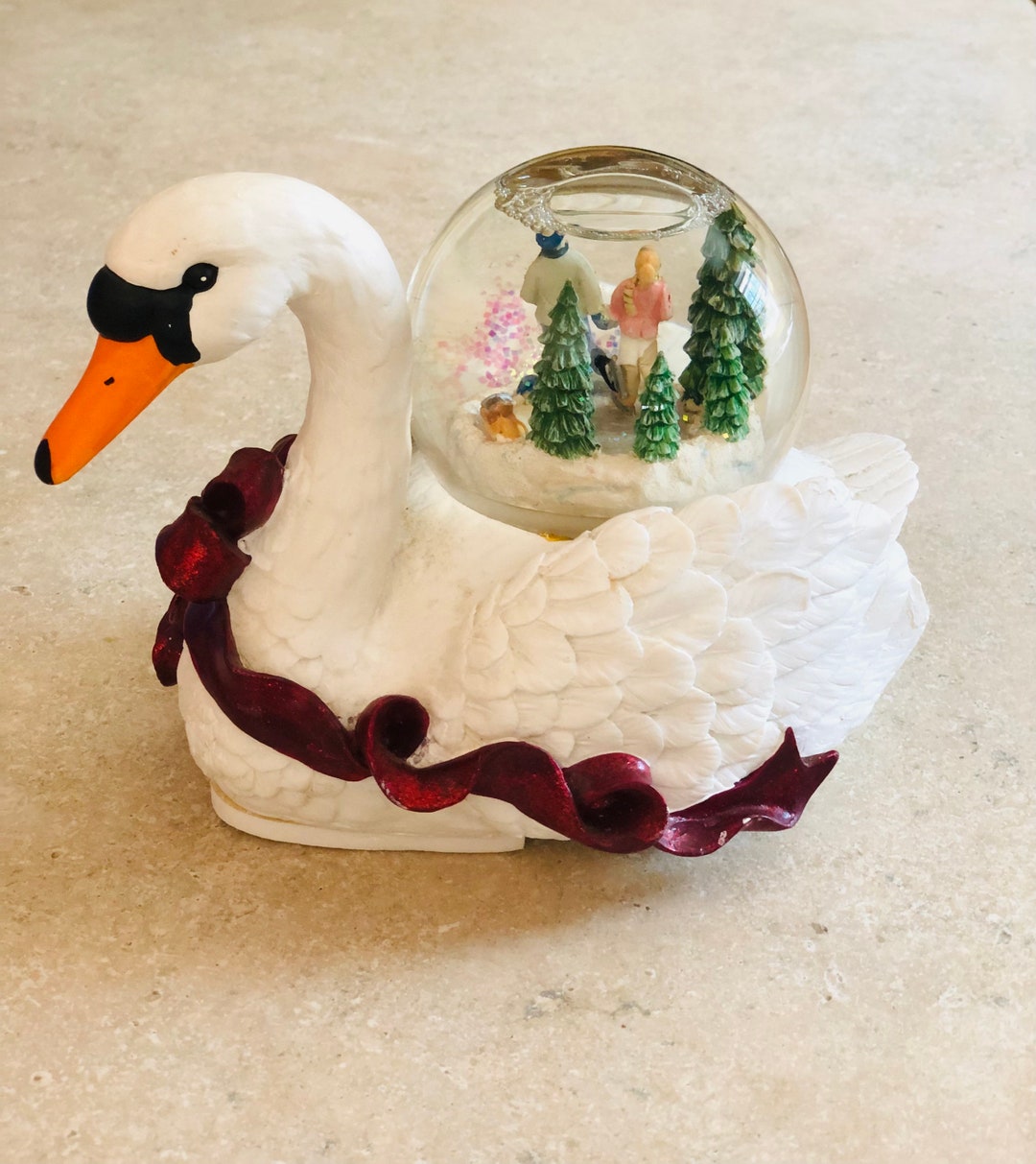 Christmas Swan Musical Box Vintage - Etsy