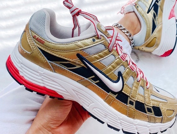 Nike P -6000 Metallic Gold 9.5 Authentic Women Shoes - Gem