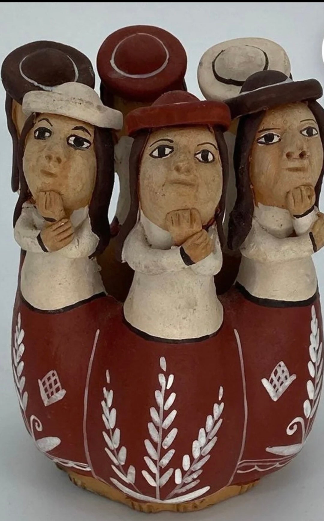 Authentic Peruvian Folk Art Clay Pottery From Peru -six Whistling Women ...