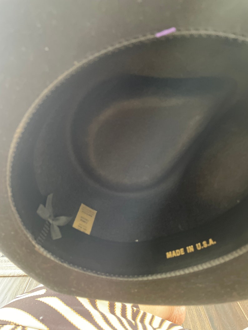 Vintage Mens Fedora Hat Black 100% Wool WPL 5923 Lana Laine - Etsy