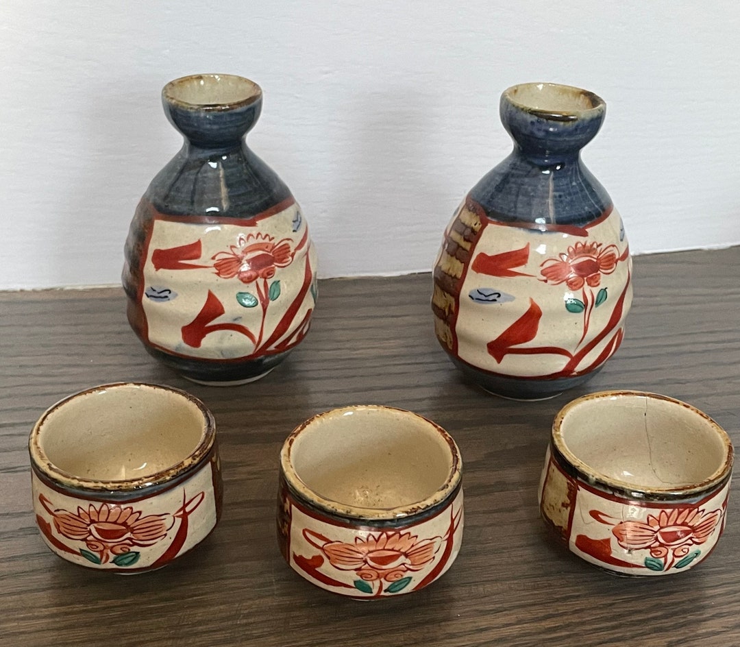 Nippon Sake 5 Piece Vintage Pottery Shot Glasses & Pitchers Set - Etsy