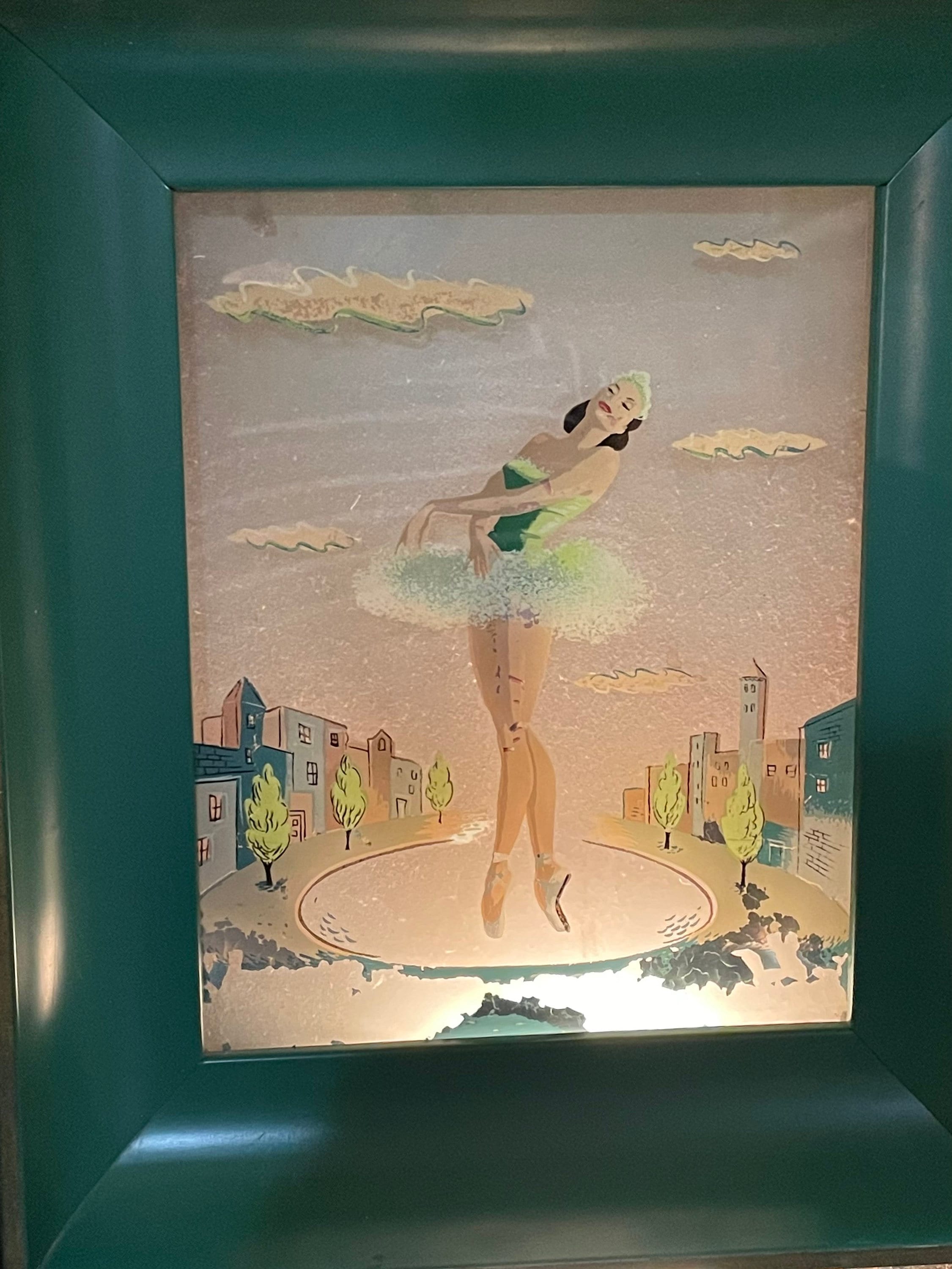 Vintage Bellarina Shadow Box Light Reverse Glass Painting in - Etsy