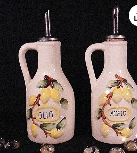 Vintage Hand Painted Oil & Vinegar Cruets W/ Salt /pepper - Etsy