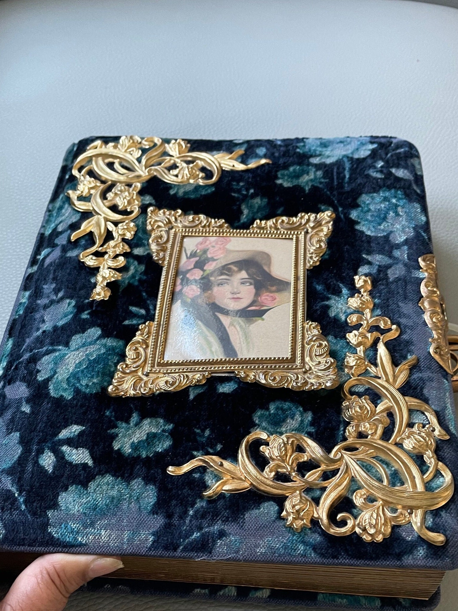 Antique Victorian Blue Velvet Photo Album 1900s - Etsy