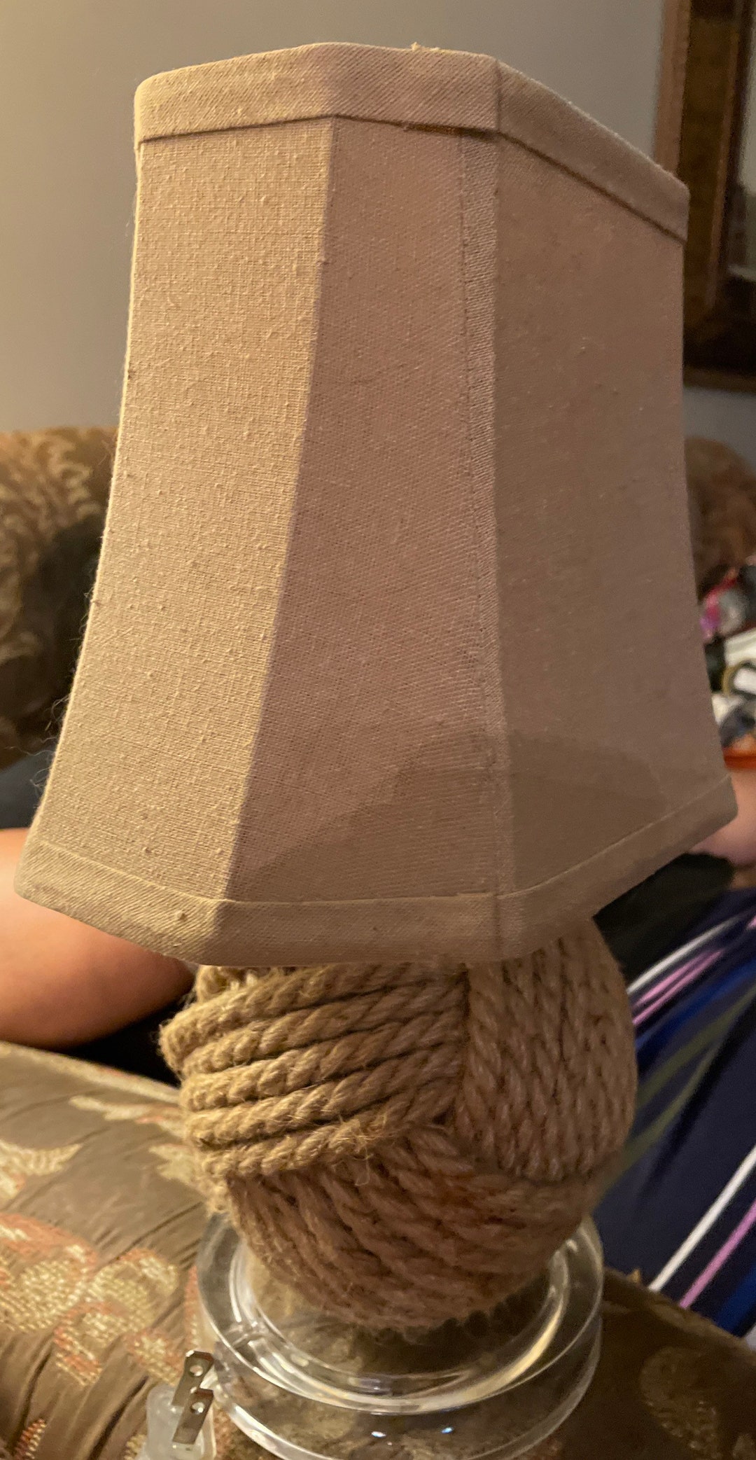 Rope Knots Table Lamp Clear Acrylic Base Table Lamp. Size: 13.5”X5.5 ...