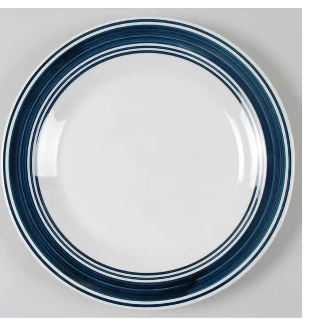 Mainstays Casual Cobalt Blue Double Banded Dinner Plate - Etsy