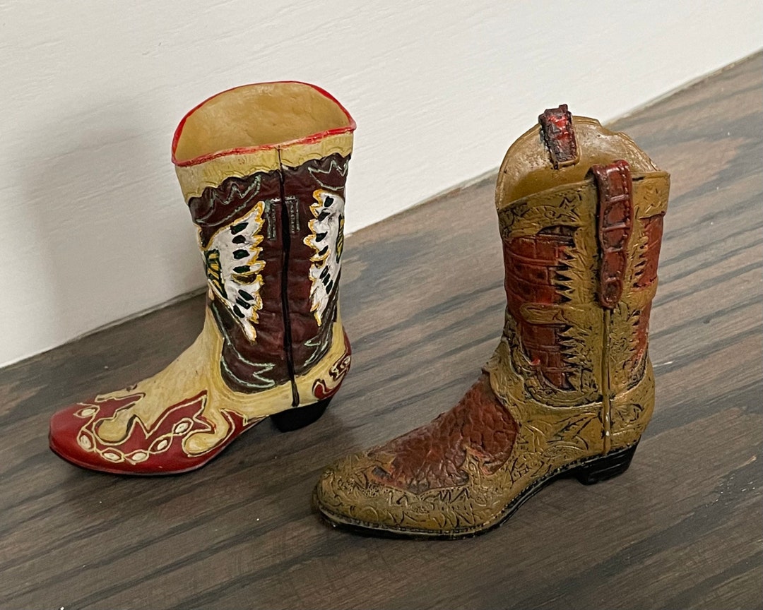 Mini Cowboy Boot Figurine Set of 2 Vintage - Etsy